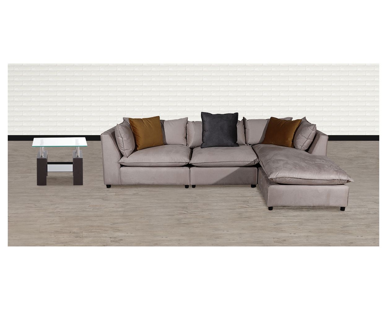 Sala Derecha Melody Beige y Mesa Lateral Galeano